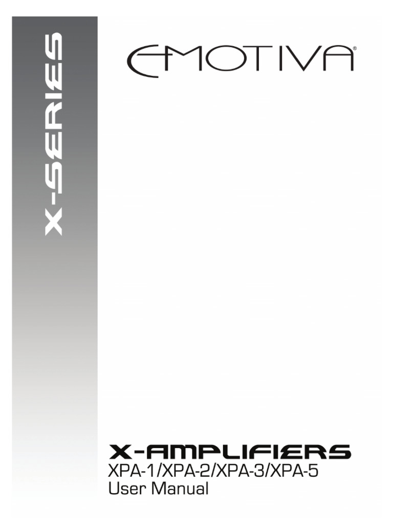 Emotiva Xseries Amp Manual | PDF | Electrical Connector | Amplifier