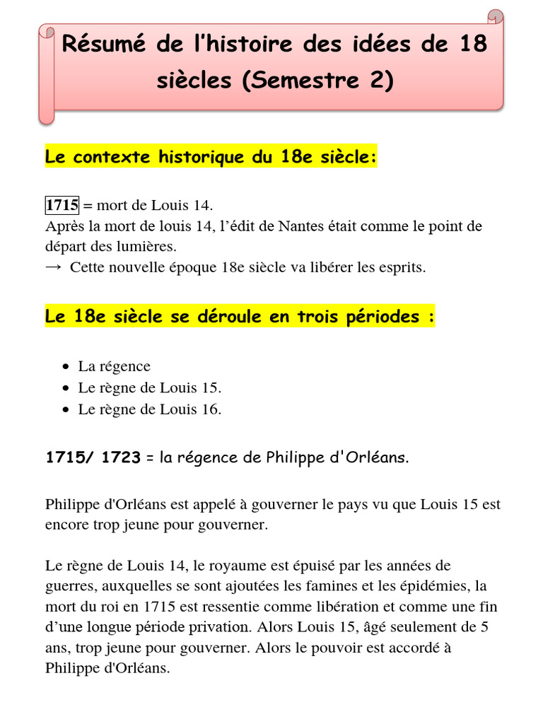 Histoire des idées au 18e siècle | PDF