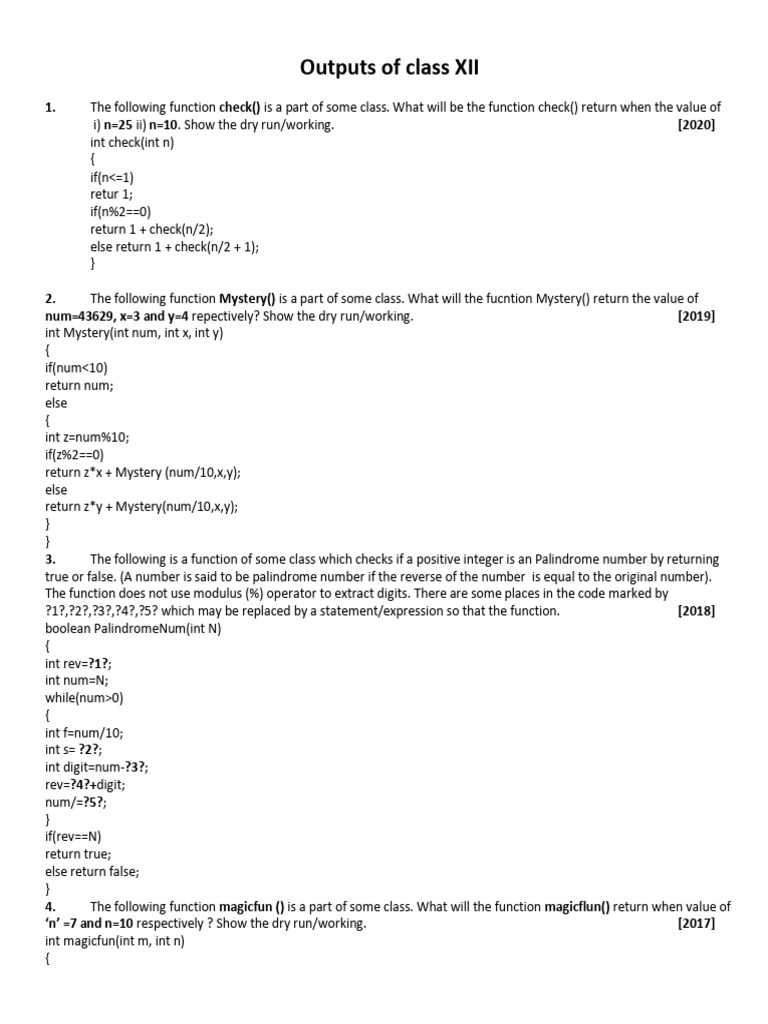 Java Output Based Questions | PDF | Integer (Computer Science ... Java Output Based Questions | PDF | Integer (Computer Science ...