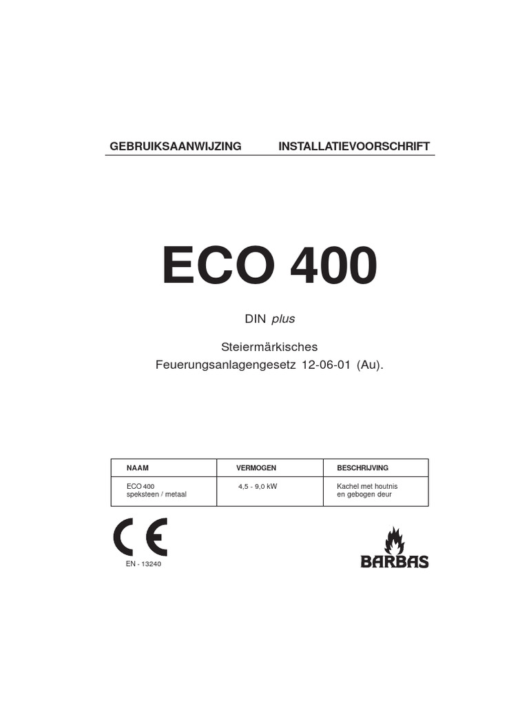 Handleiding Barbas Eco 400 | PDF