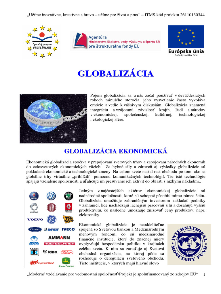 Lekcia 1 Globalizacia | PDF
