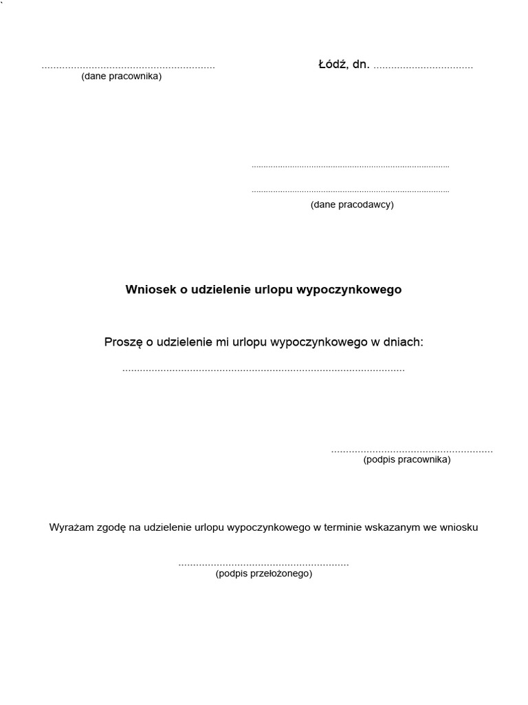 Wniosek o Urlop Wyp. | PDF