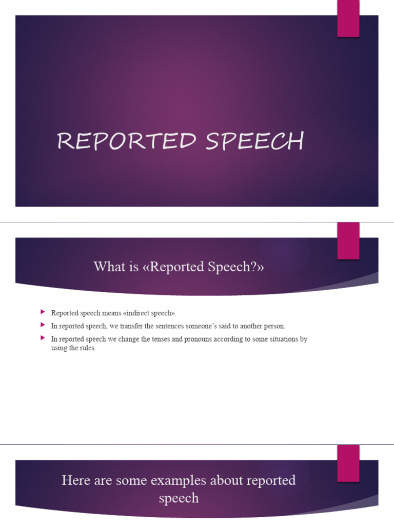 Reported Speech Guide | PDF | Foreign Language Studies
