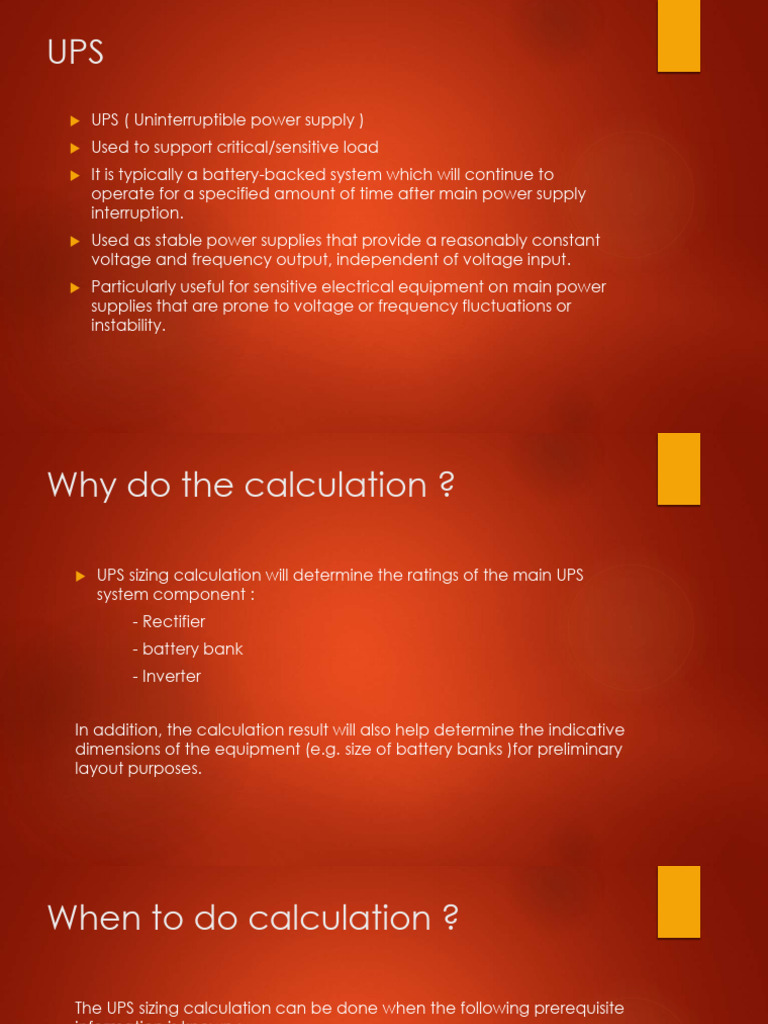 UPS Sizing Calculation | PDF