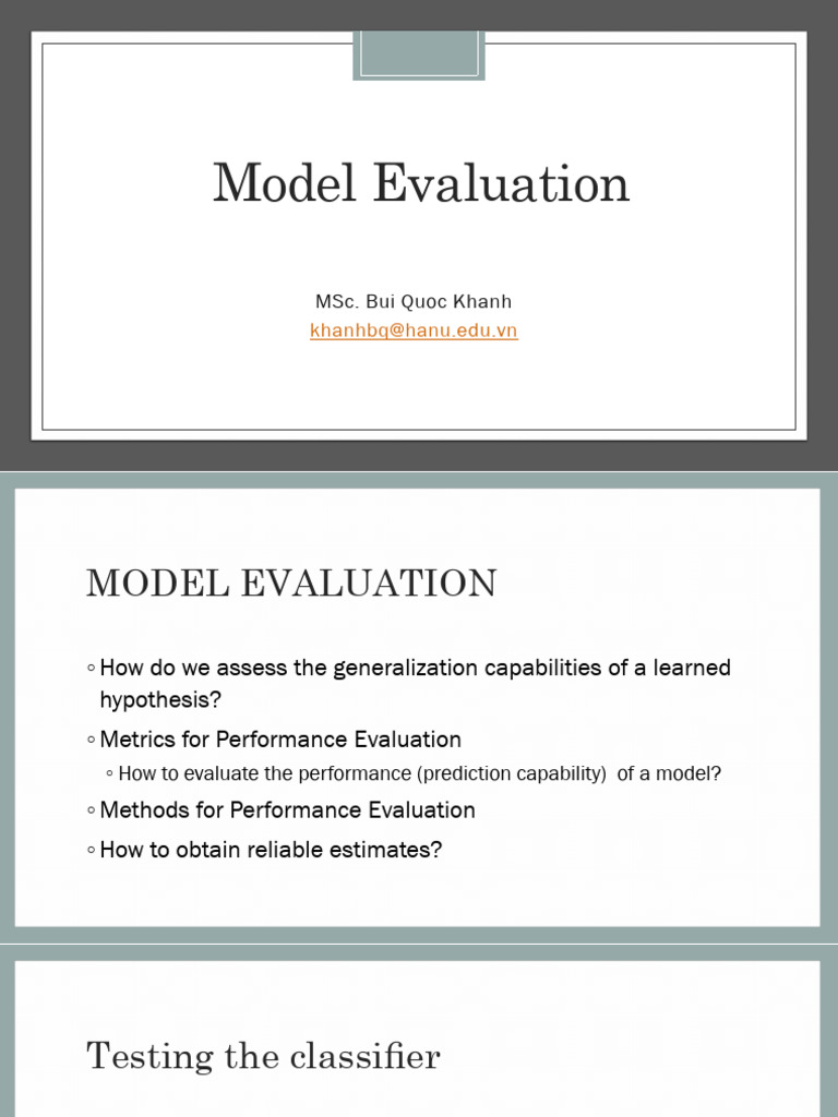 Lecture06 - Model Evaluation | PDF