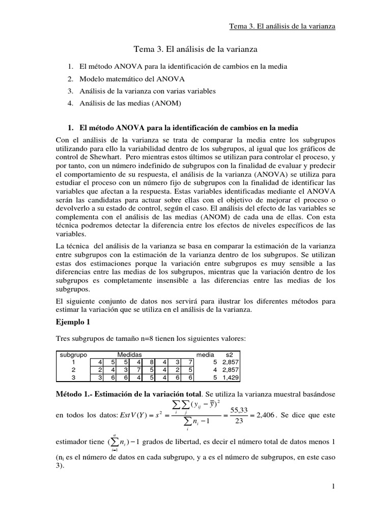 Tema 3 ANOVA | PDF