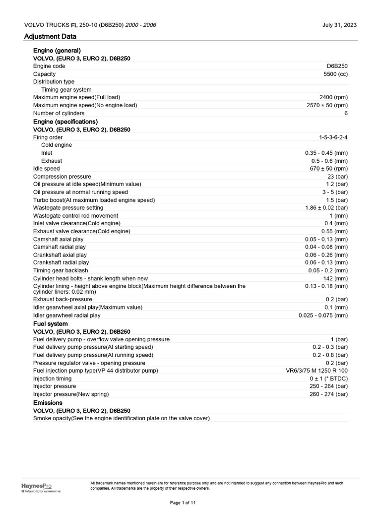 Volvo FL | PDF | Engines | Propulsion
