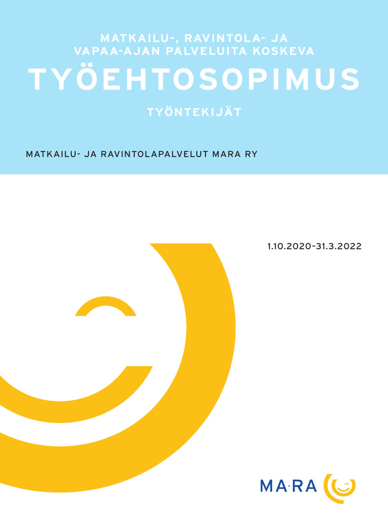 Marava Tyontekiijat Tes 2020 - 2022 Nettiin | PDF