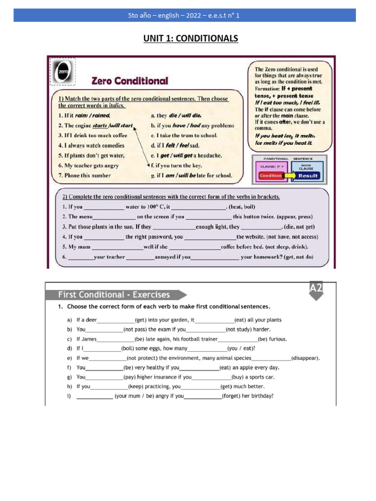 English Conditionals Practice | PDF | Language Arts & Discipline