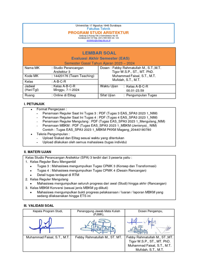 Soal EAS SPA 3 A-B-C-R 2023 Gasal | PDF
