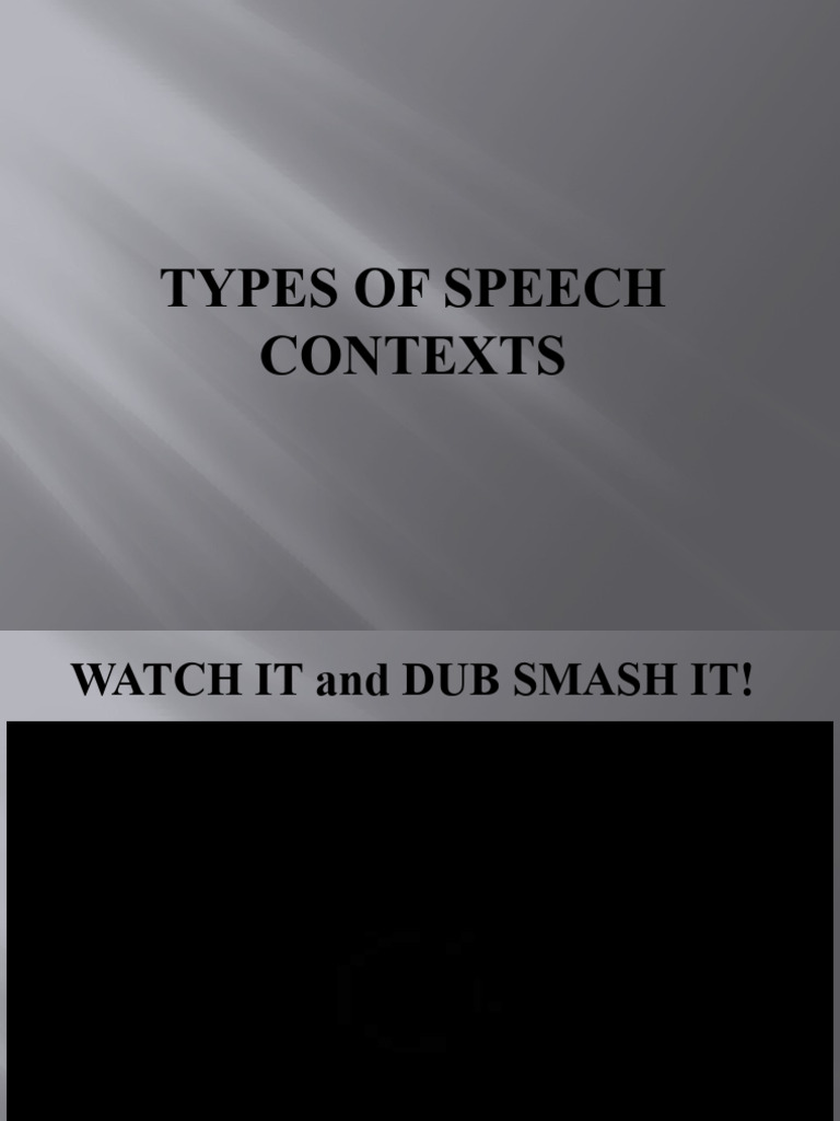 Speech Context | PDF