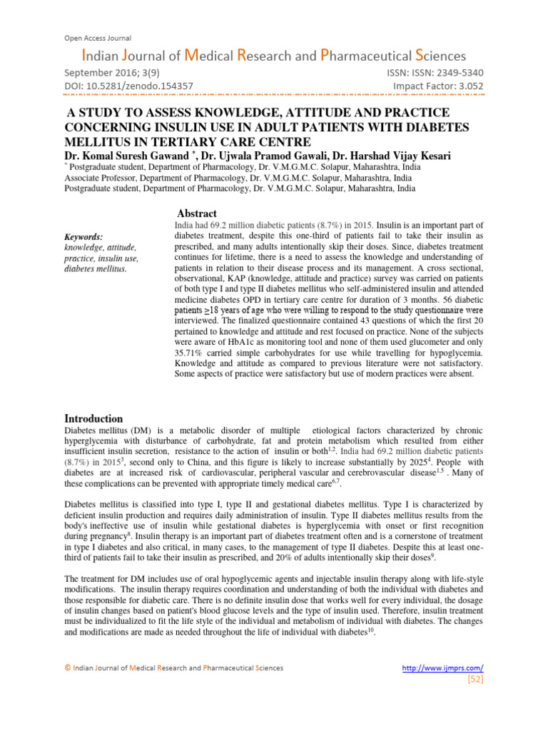 A Study To Assess Knowledge Attitude and | PDF