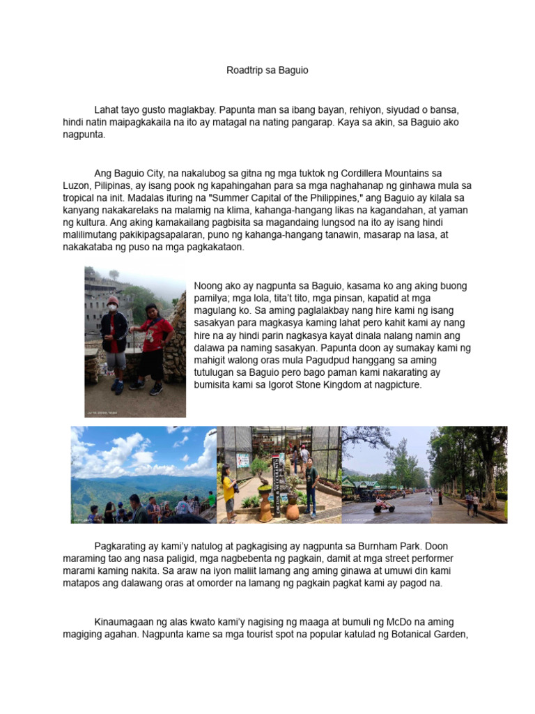 Roadtrip Sa Baguio | PDF