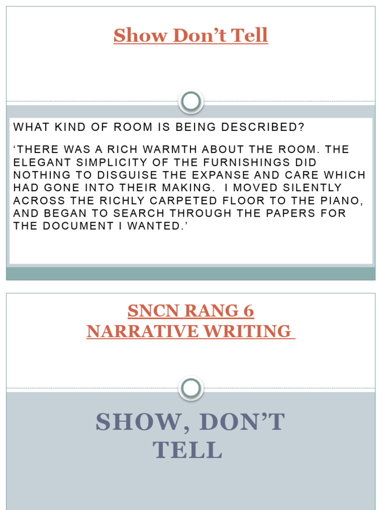 Narrative Writing - Show Dont Tell | PDF