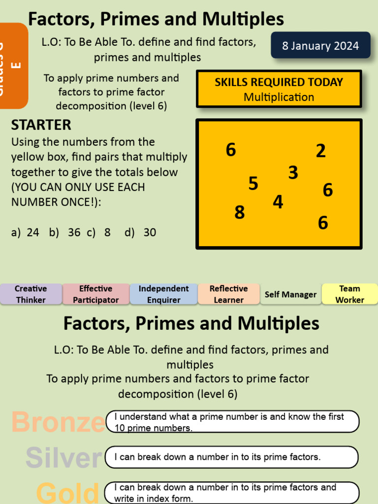 2 G7 Factors, Primes and Multiples | PDF
