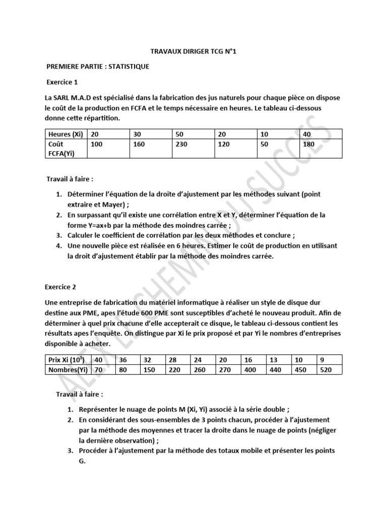 Td de statistique | PDF