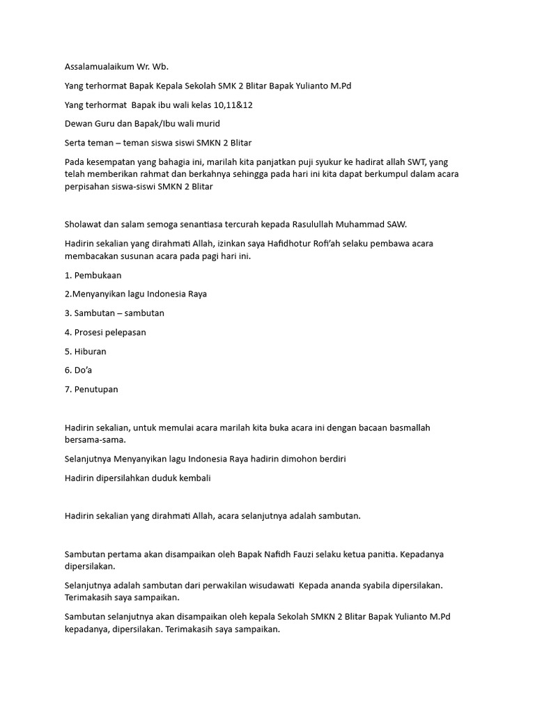 Teks MC Wisuda | PDF