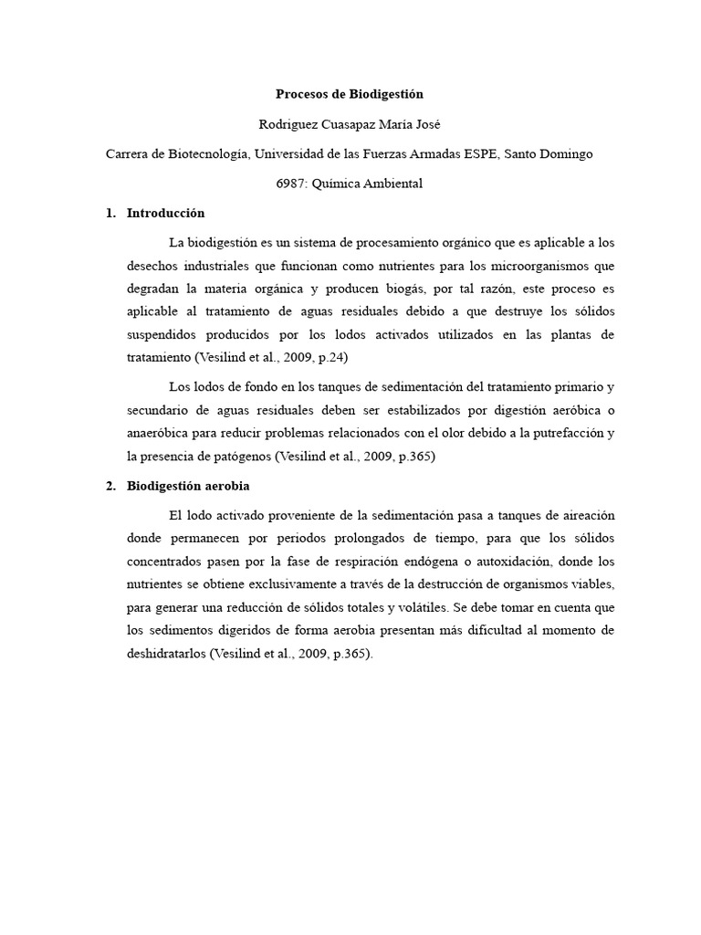 Rodriguez - MariaJose - Proceso de Biodigestion | PDF | Digestión ...