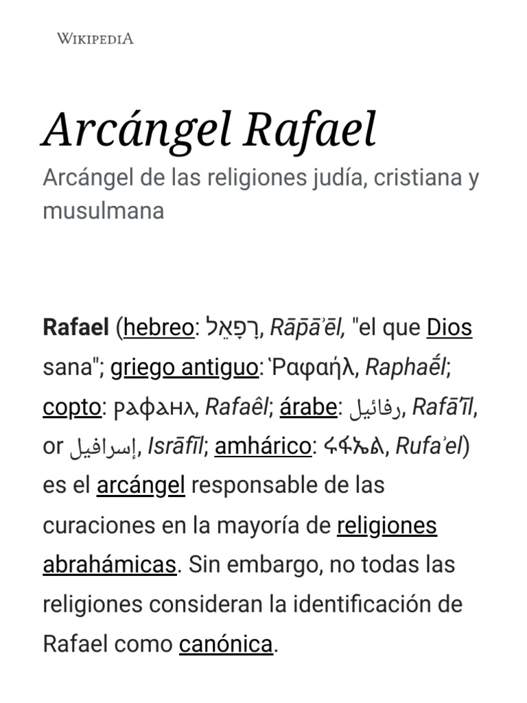 Arcángel Rafael - | PDF