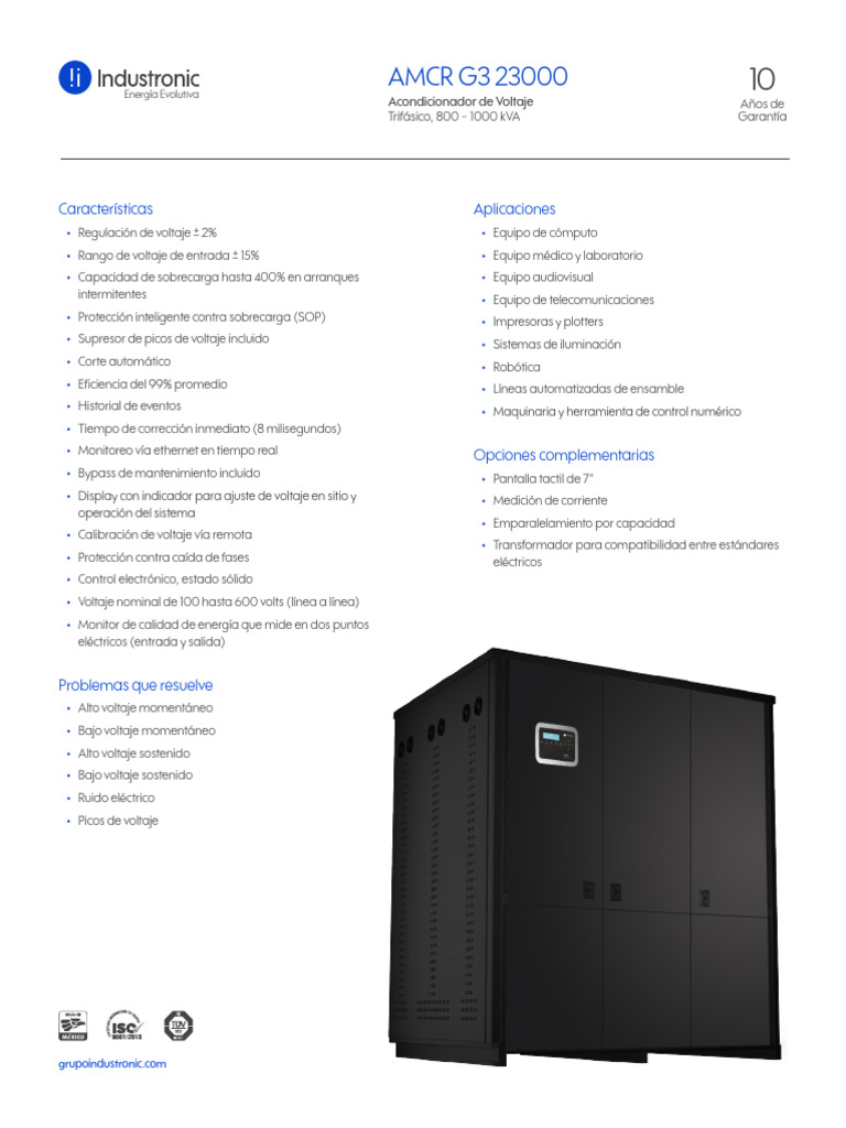 11 Especificiaciones AMCR G3 2300 800 1000 | PDF