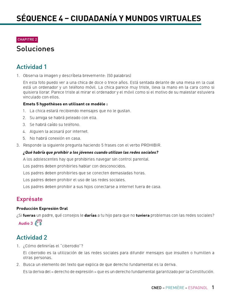 ES11 TE 04 19 Chapitre 2 Corrige | PDF