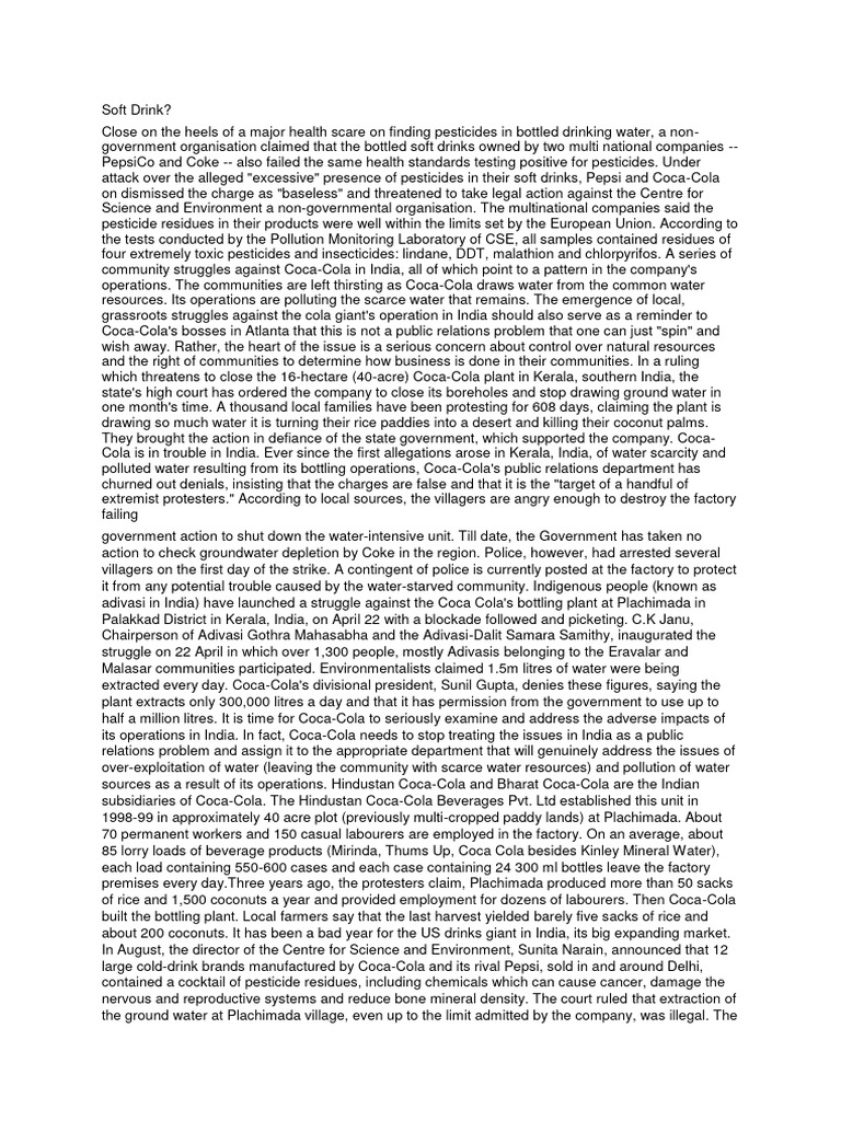 Soft Drink Pdf