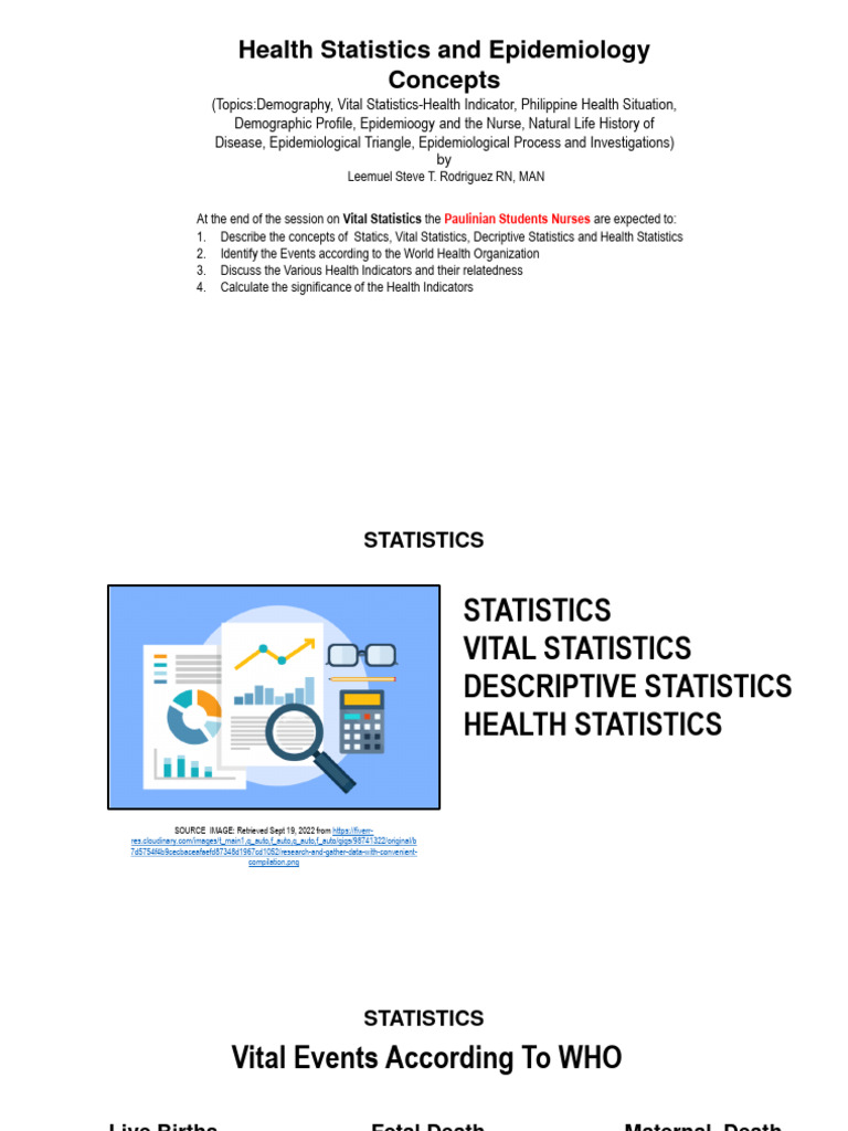 Health Statistics and Epidemiology (Statistics & Vital Statistics ...