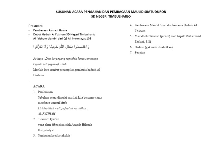 Teks MC Pengajian | PDF