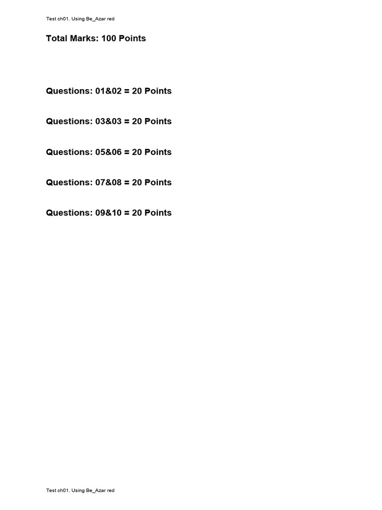 Test ch01. Using Be - Azar Red | PDF