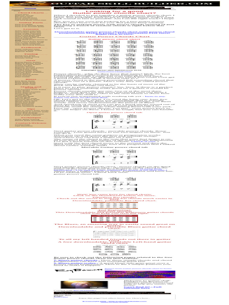 Guitar Power Chords Chart | PDF | Guitars | Mode (Music)