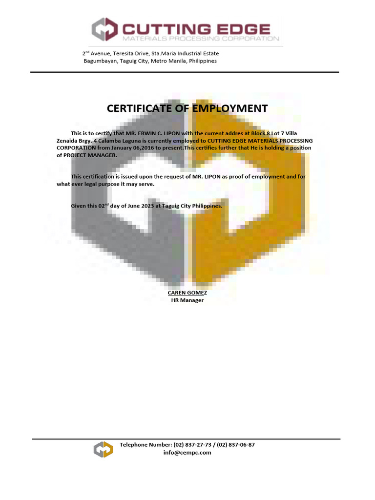 COE Template | PDF