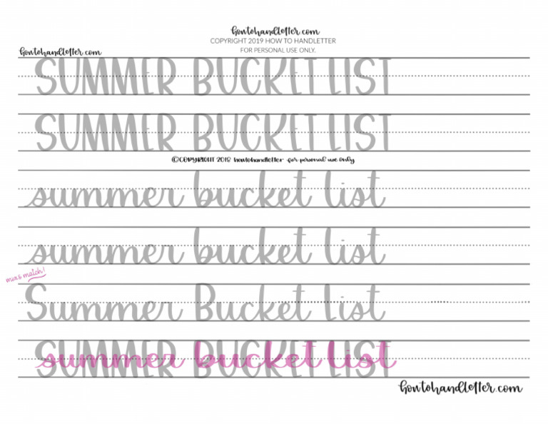 Lettering+Practice+SUMMER+ | PDF