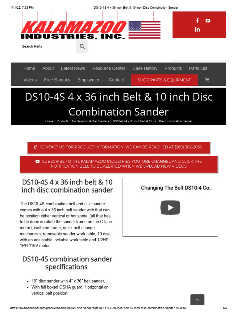 DS10-4S 4 X 36 Inch Belt & 10 Inch Disc Combination Sander | PDF | Secondary Sector Of The ...