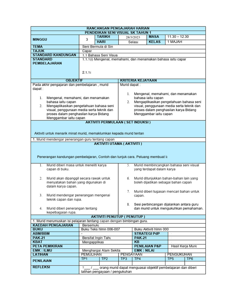 PSV Tahun 1 | PDF