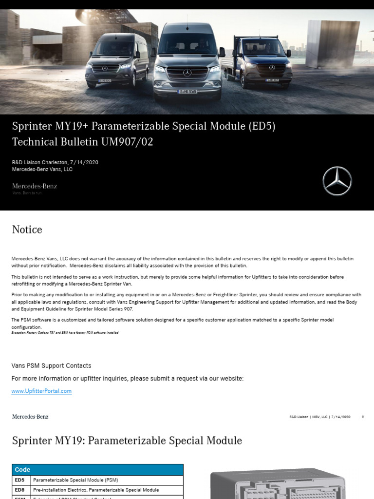 Sprinter PSM | PDF | Mercedes Benz Sprinter | Programmable Logic Controller
