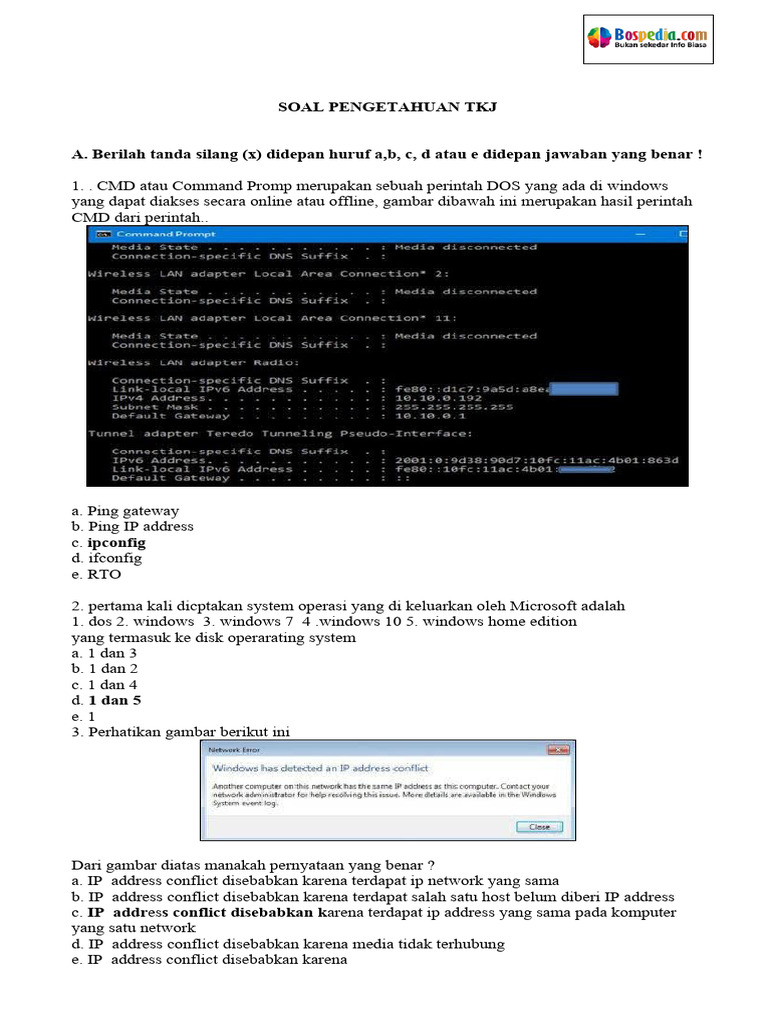 Soal Pengetahuan TKJ | PDF