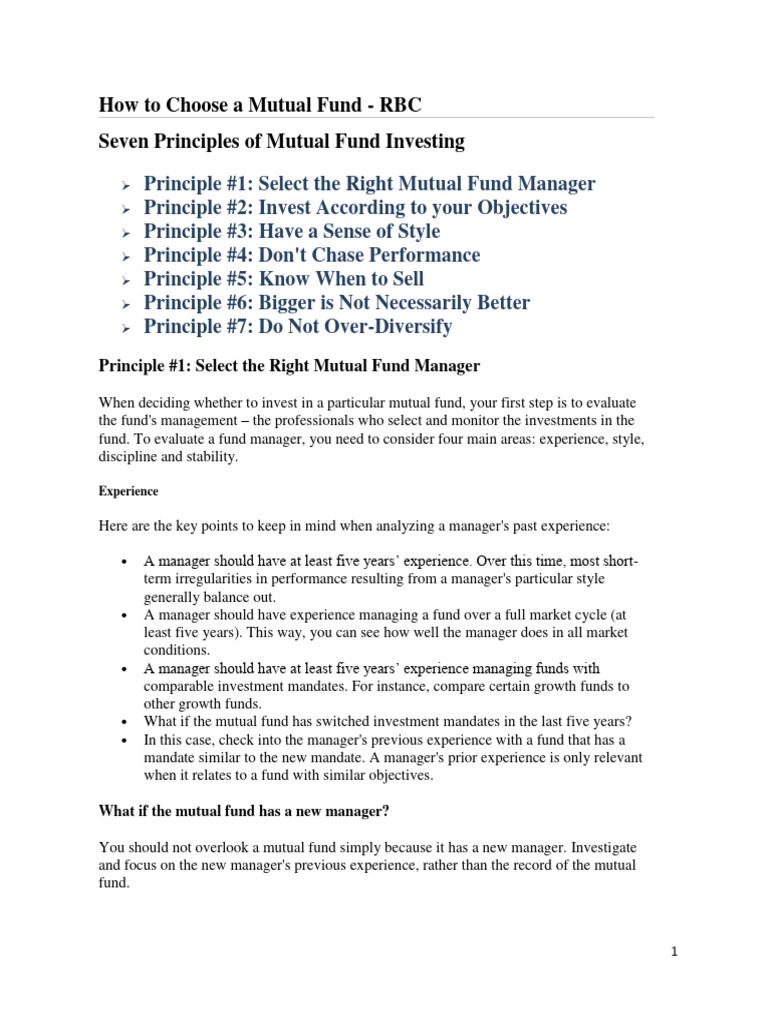 How To Choose MF | PDF