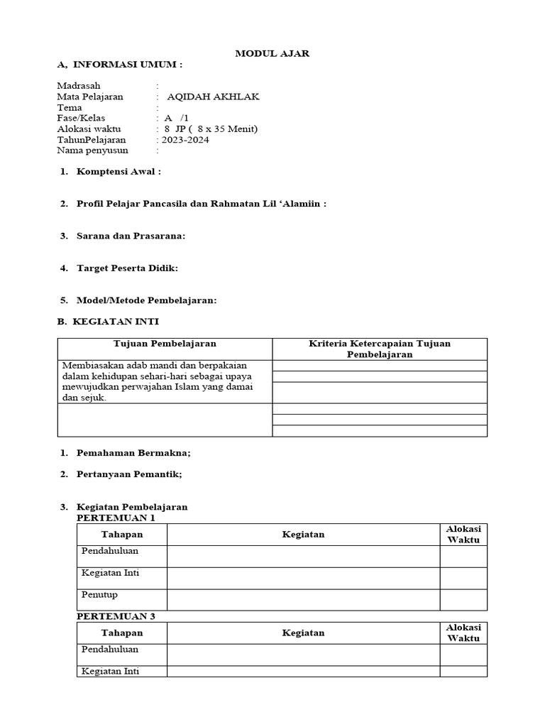 Format Modul Ajar2 | PDF
