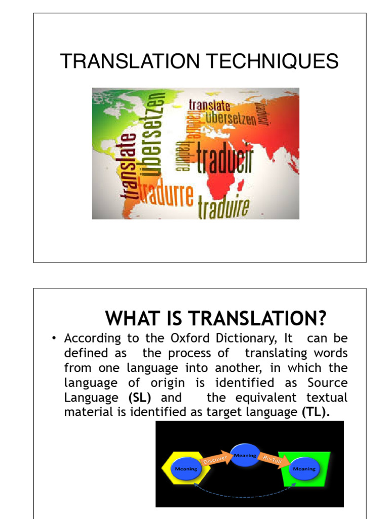 Translation Techniques Class | PDF