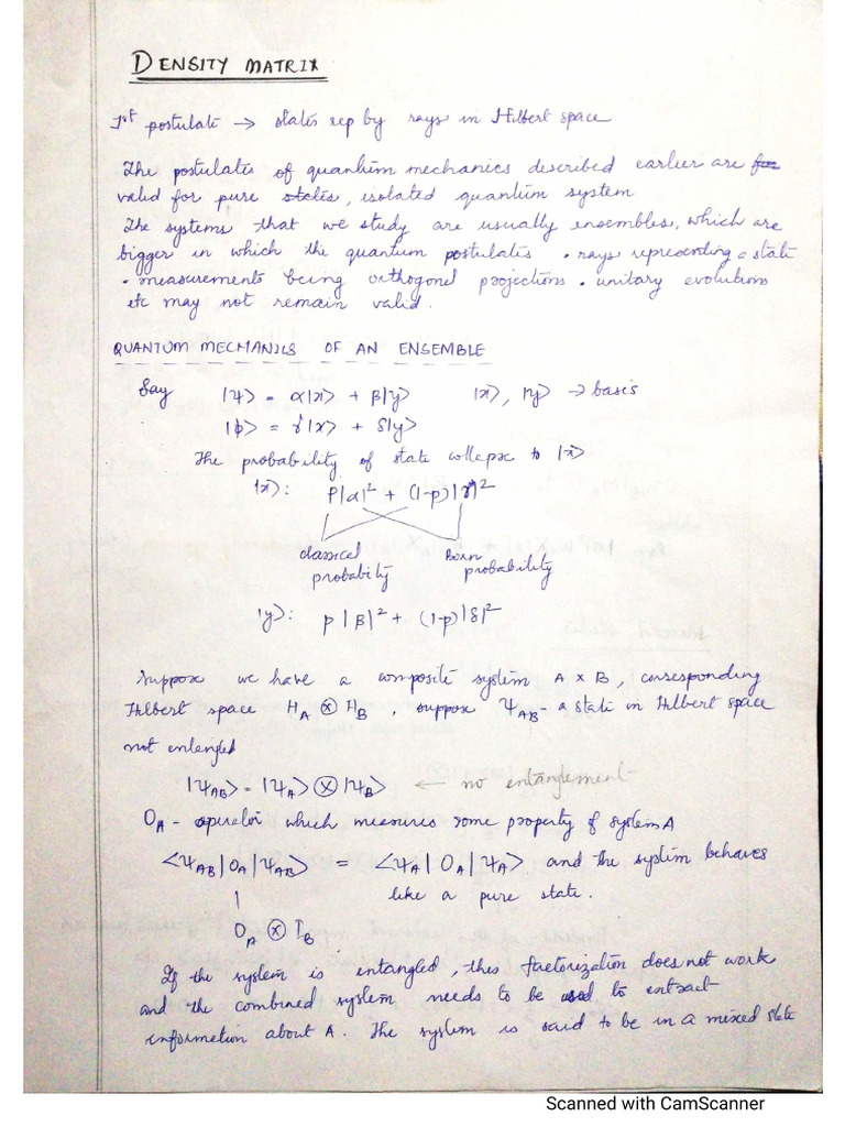 Density Matrix | PDF