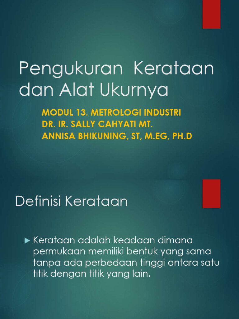 Modul 13 Pengukuran Kerataan Dan Alat Ukurnya | PDF