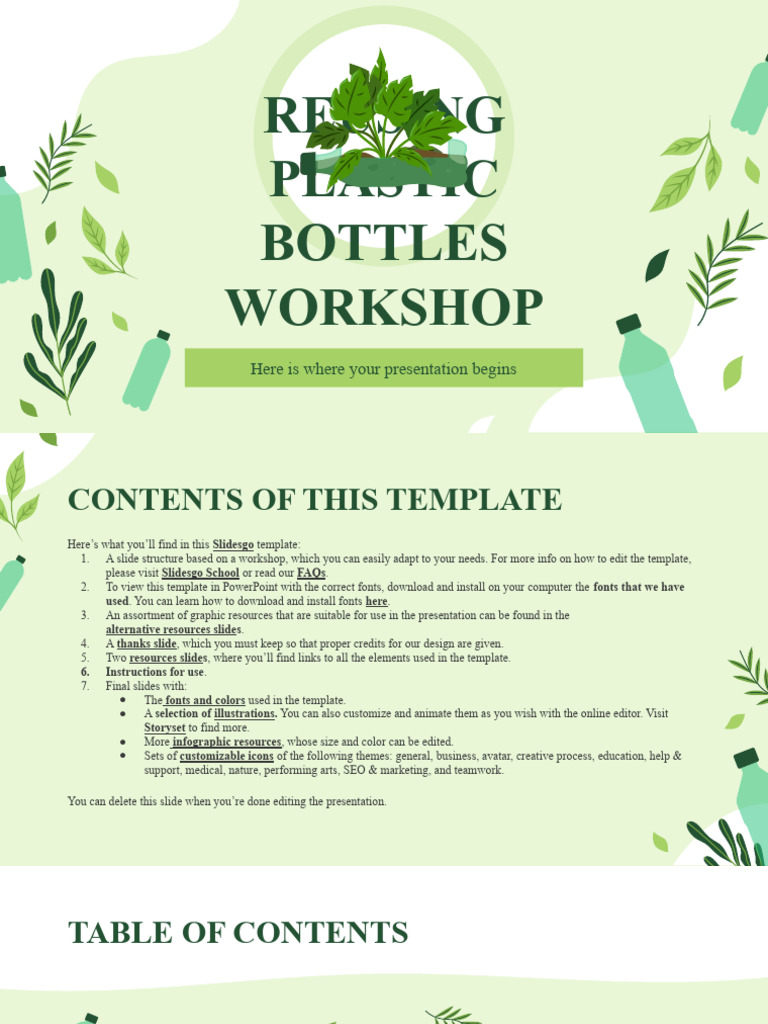 Reusing Plastic Bottles Workshop Guide | PDF | Planets | Solar System