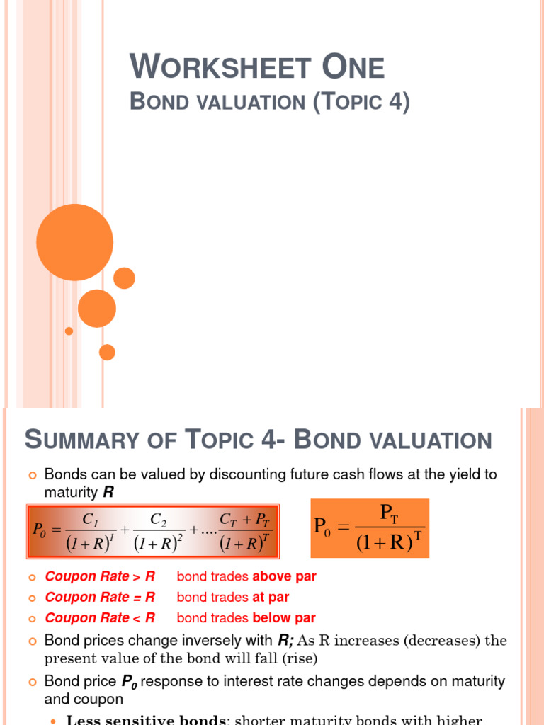 Worksheet 1- Ans- Bond Valuation | PDF