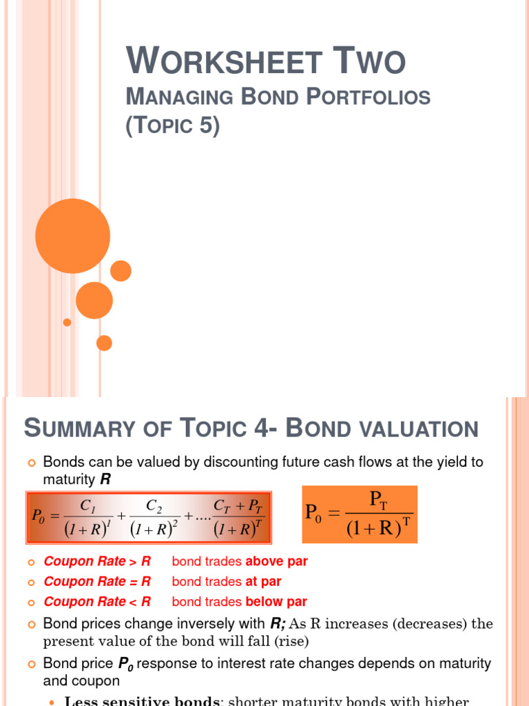 Worksheet 2 Ans - Managing Bond Portfolios | PDF | Bond Duration ...
