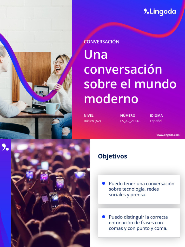 Conversación sobre tecnología y redes | PDF | Internet | Puntuación