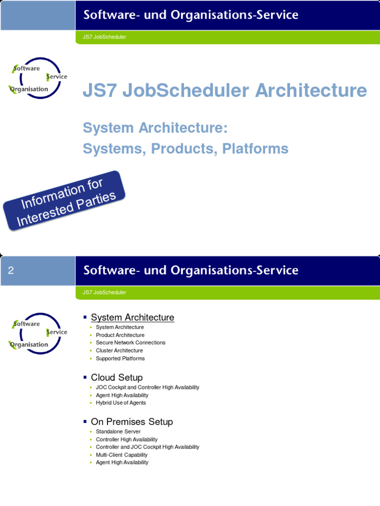 JS7 JobScheduler System Architecture | PDF JS7 JobScheduler System Architecture | PDF