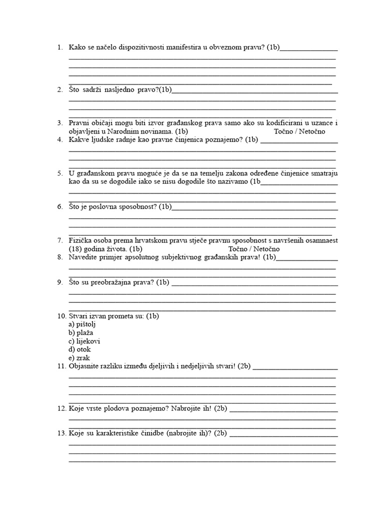 Pitanja Opci Dio Za Seminiraste | PDF