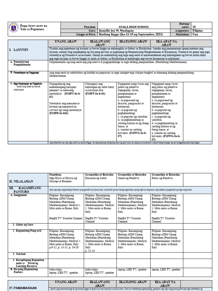 FIL10-DLL 1Q Week-2.2 | PDF