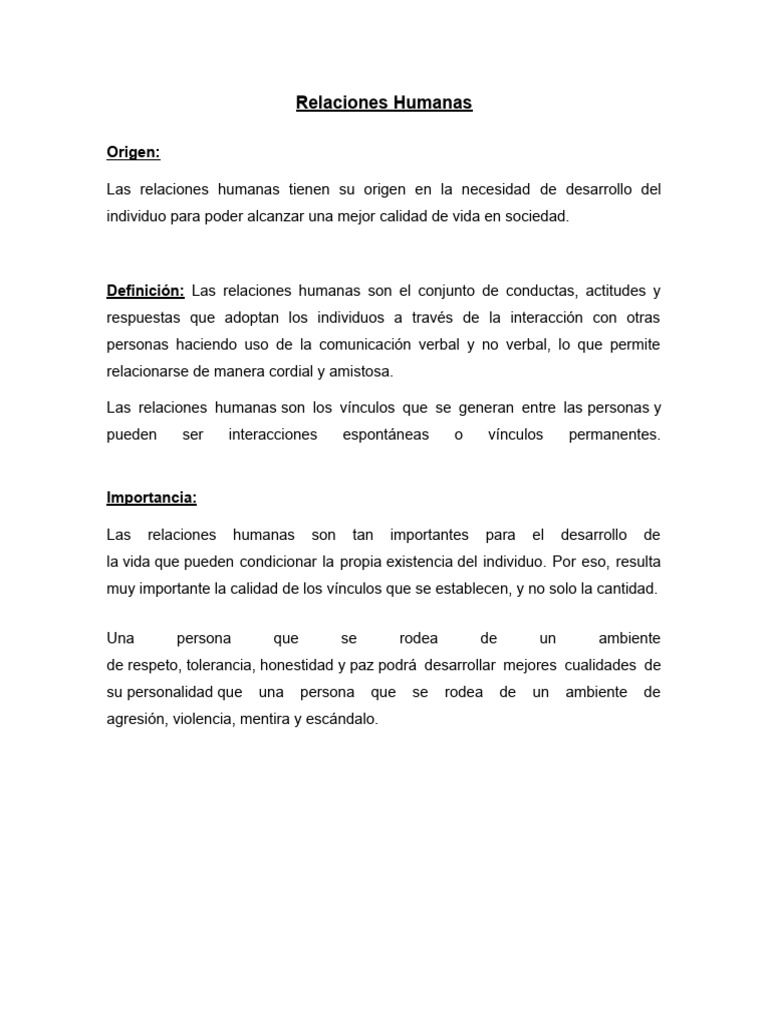 Relaciones Humanas | PDF