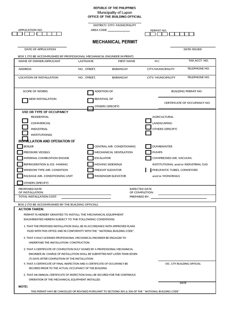 Mechanical Permit | PDF